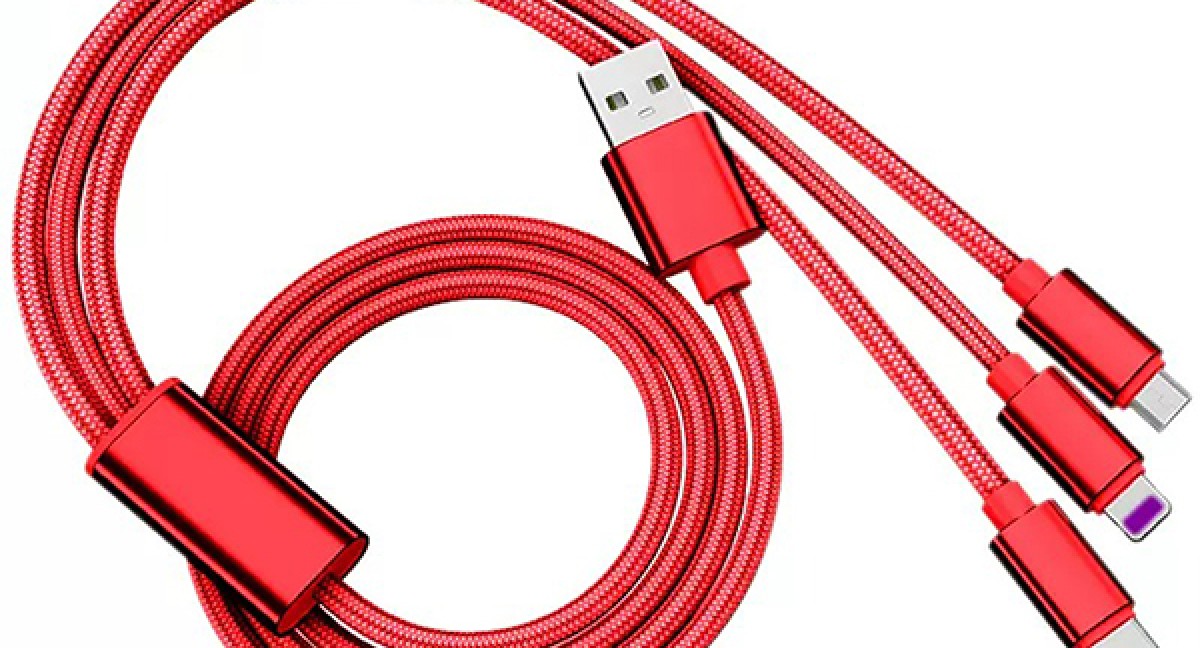 Cáp sạc đa năng 3 trong 1 bọc dây dù cao cấp