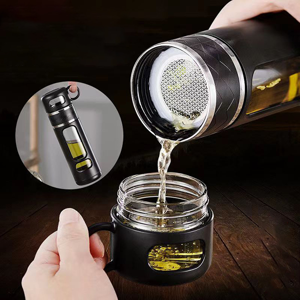 Bình thủy tinh 2 lớp giữ nhiệt 520ml kèm bộ lọc pha trà tiện lợi