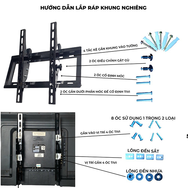 Giá treo tivi điều chỉnh độ nghiêng 26-55 inch thông minh
